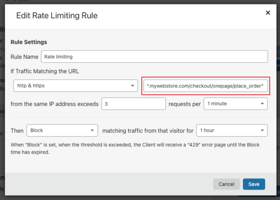 Enable Cloudflare Rate Limiting - commercebuild Success Portal