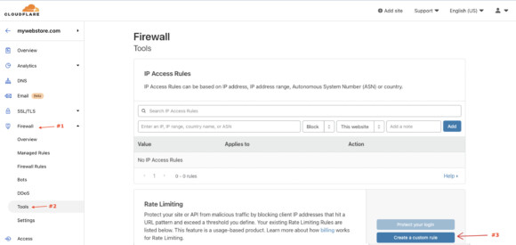 Enable Cloudflare Rate Limiting - commercebuild Success Portal