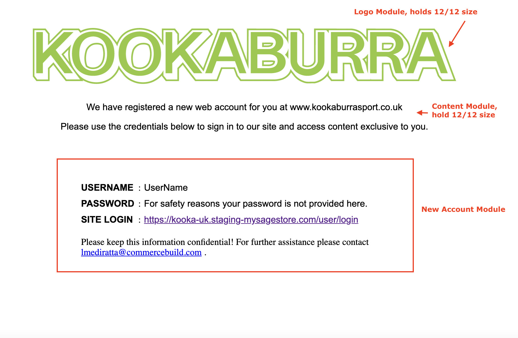 How to create a New Account email template - commercebuild Success Portal