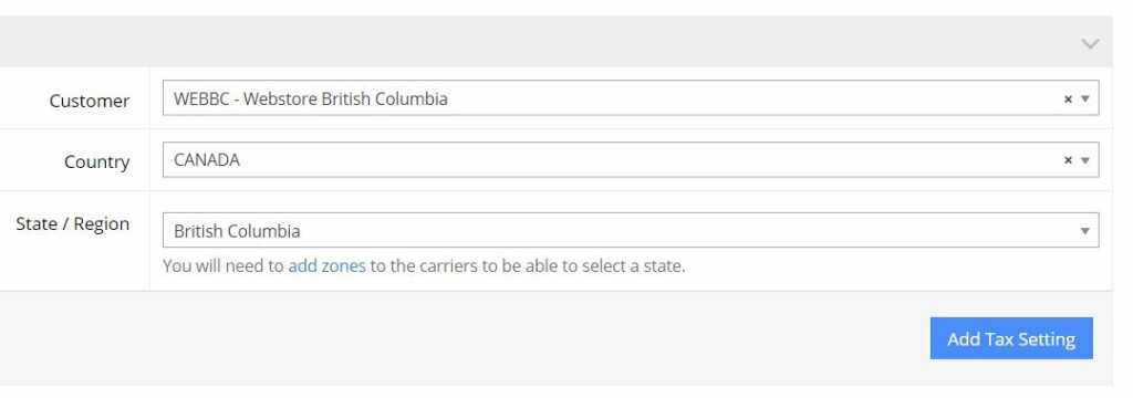 How to Set Up B2C Taxes in the Web Store - commercebuild