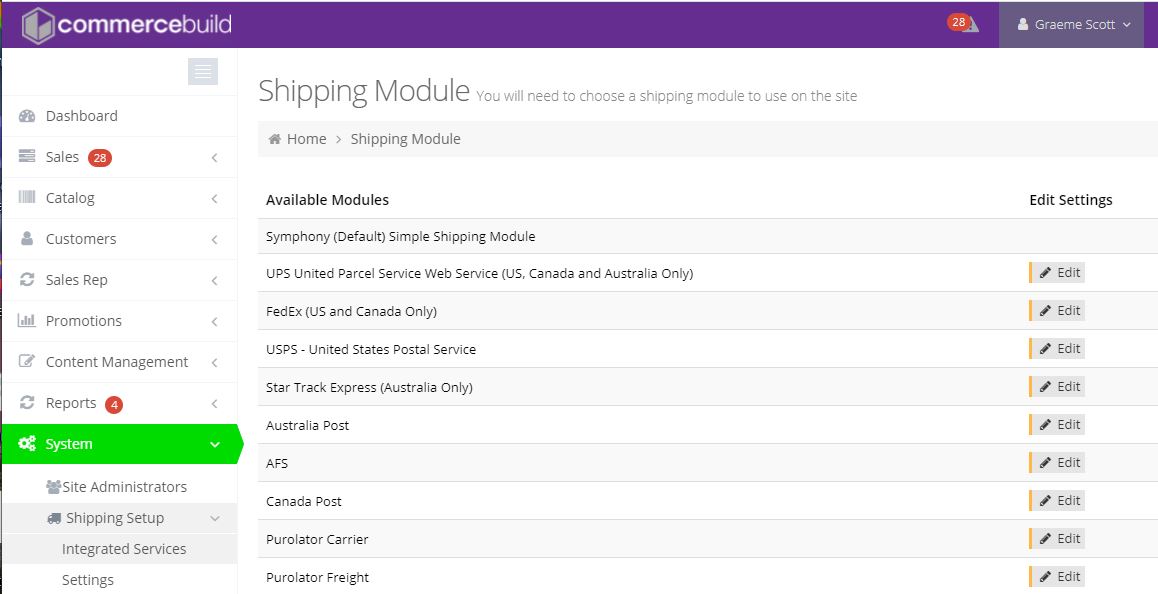 Adding Purolator Carrier Credentials - commercebuild Success Portal