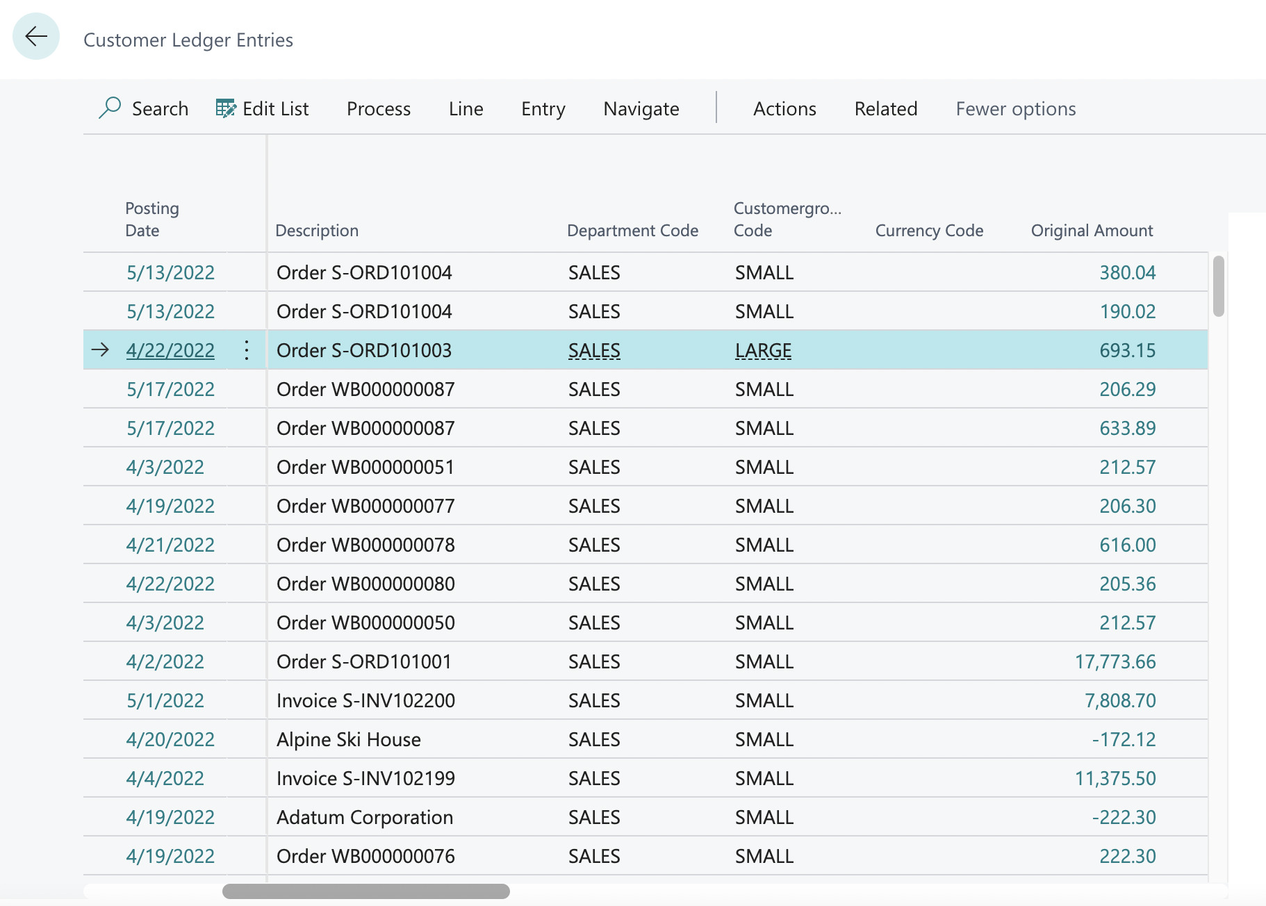 Customer Ledger Transaction History & Paying Open Invoices