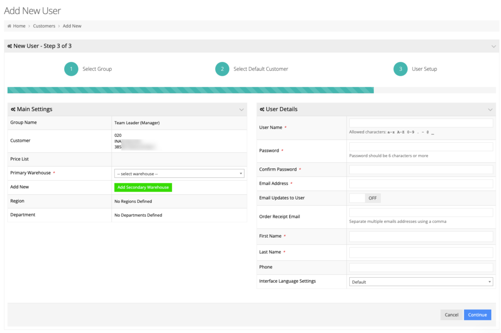 Supervisor Role for B2B User Management - commercebuild Success Portal