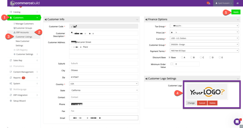 How to Change a Customer-Specific Logo - commercebuild Success Portal